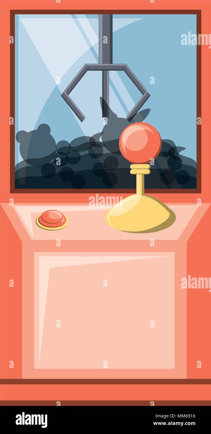 claw arcade machine icon over white background, vector illustration ...