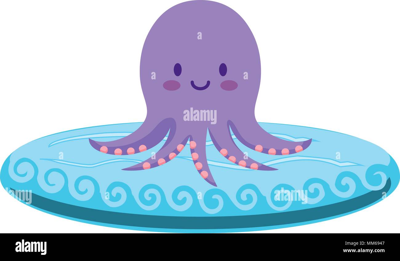 cute octopus icon over white background, vector illustration Stock ...