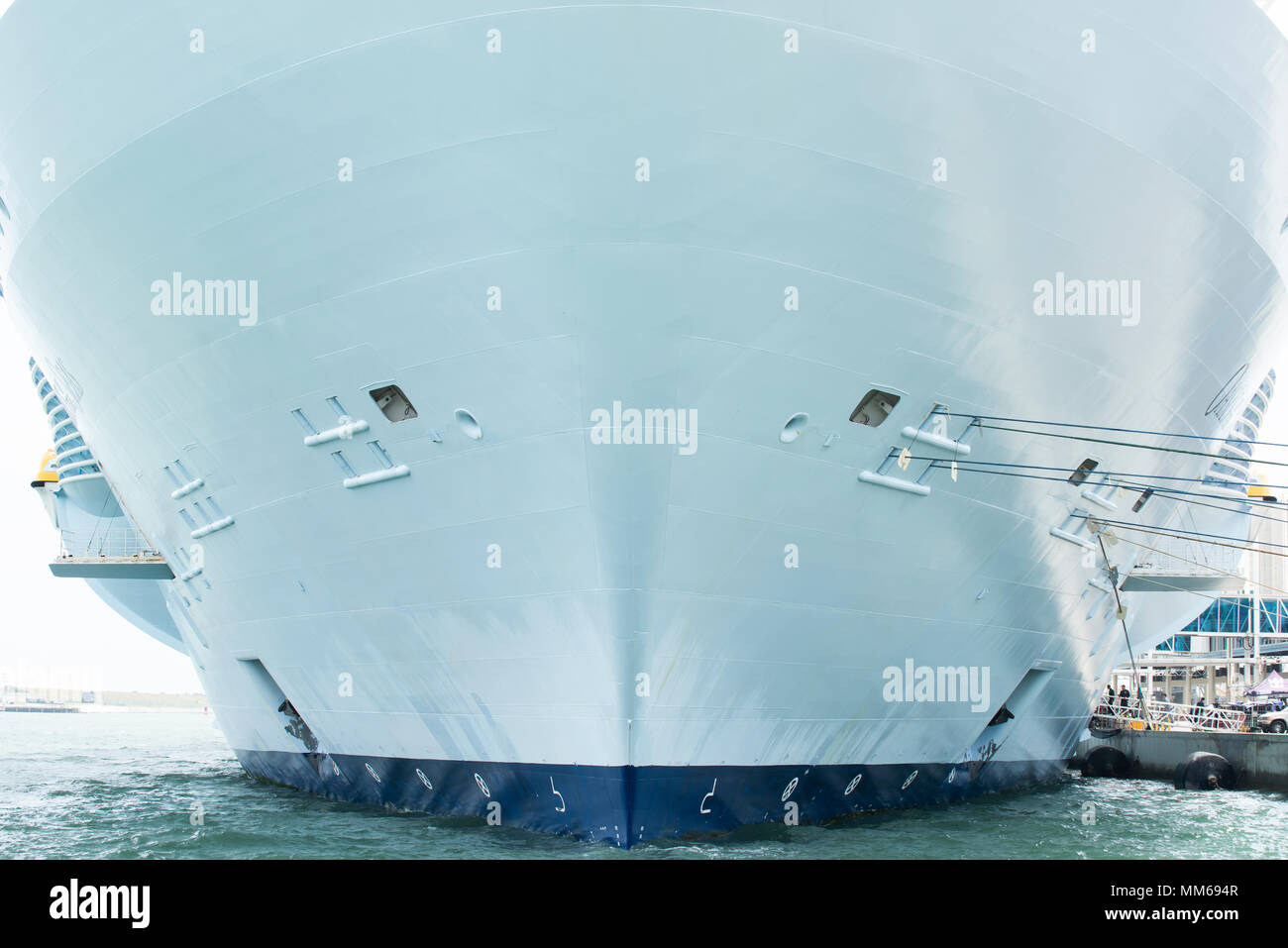 close up view of the hull of a cruise ship Stock Photo - Alamy
