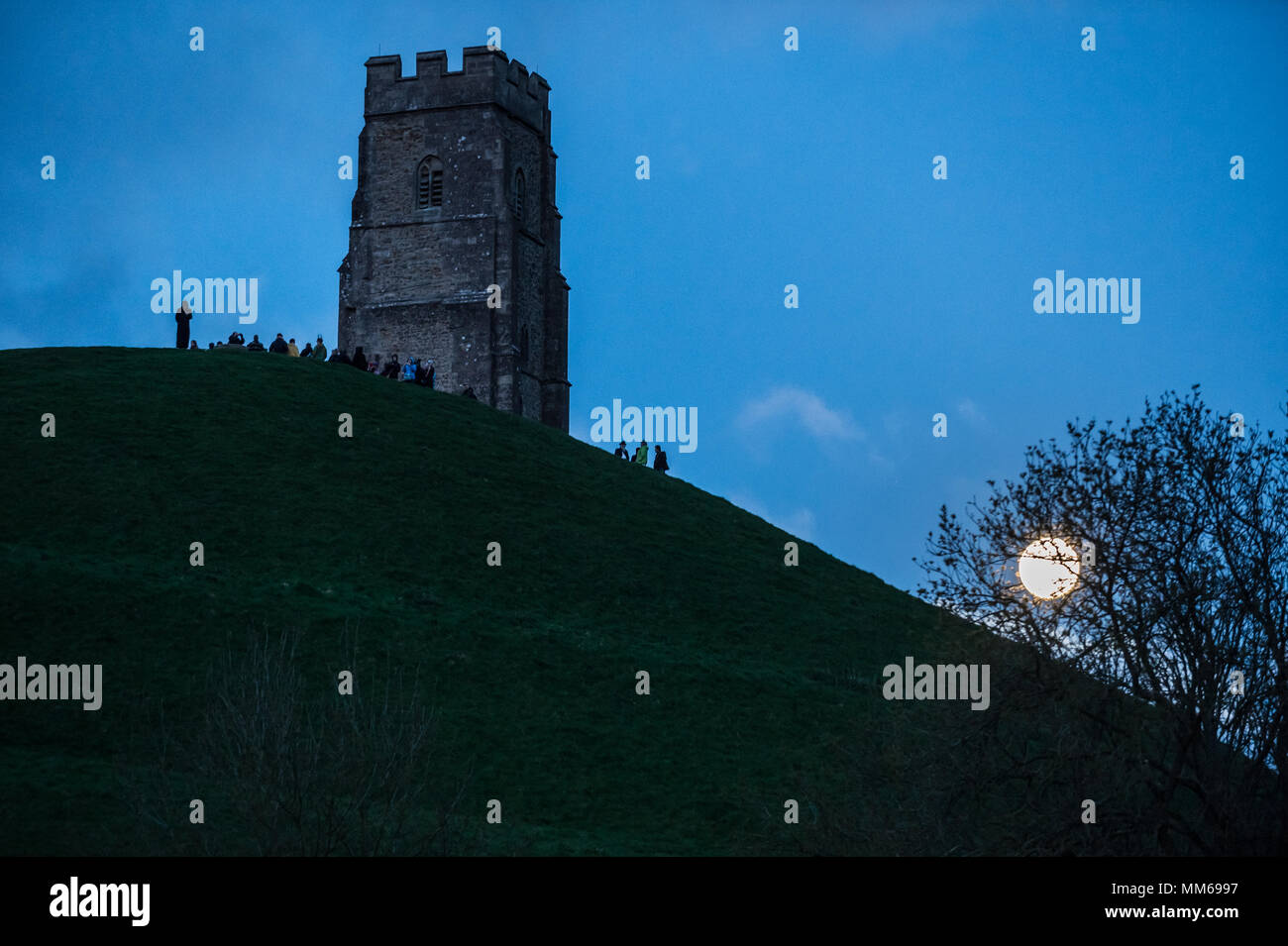 Glastonbury tor moon hi-res stock photography and images - Alamy