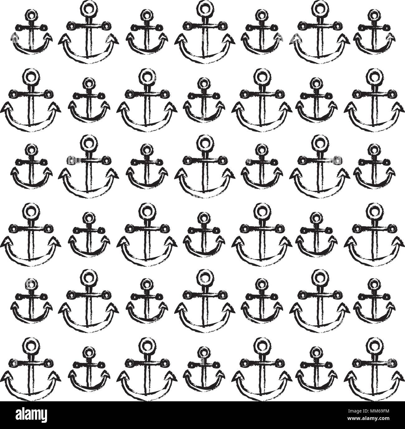 background of anchors pattern, sketch design. vector illustration Stock ...