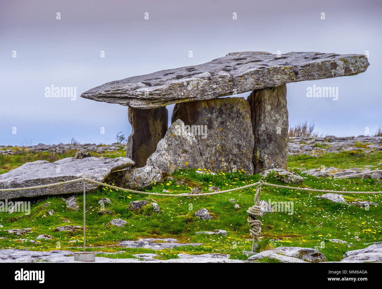 The famous Poulnabrone Dolmen Tomb in the Burren of Ireland Stock Photo ...