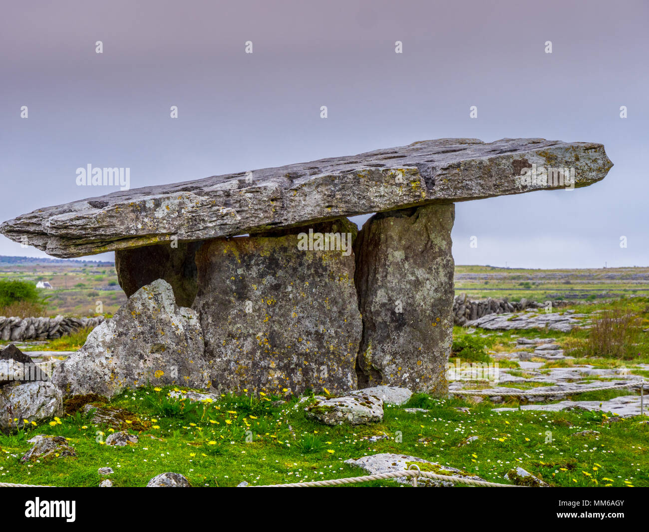 The famous Poulnabrone Dolmen Tomb in the Burren of Ireland Stock Photo ...