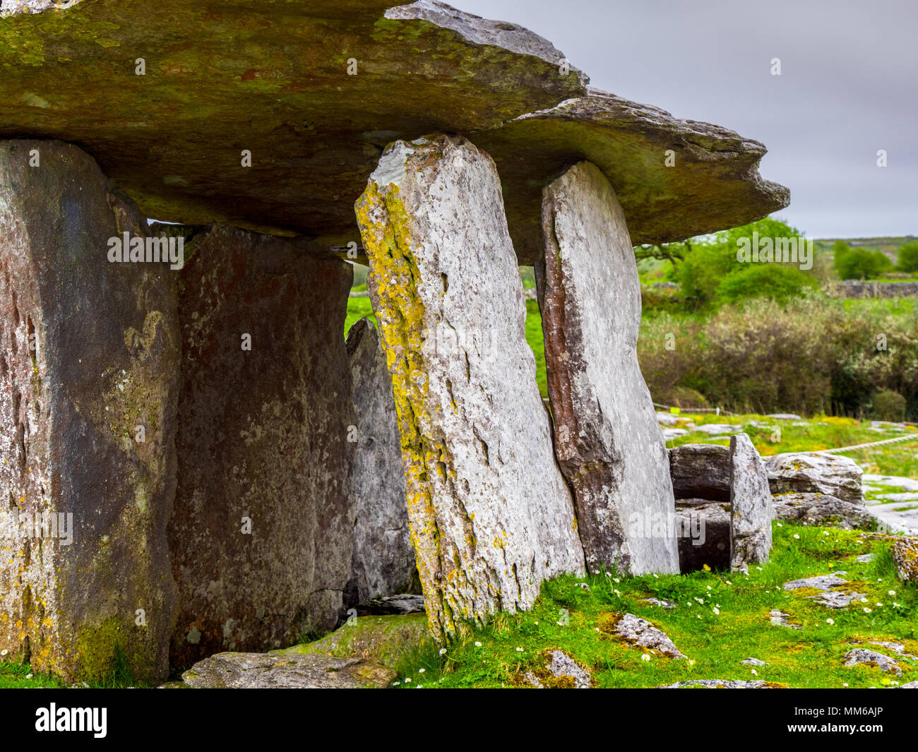 The famous Poulnabrone Dolmen Tomb in the Burren of Ireland Stock Photo ...