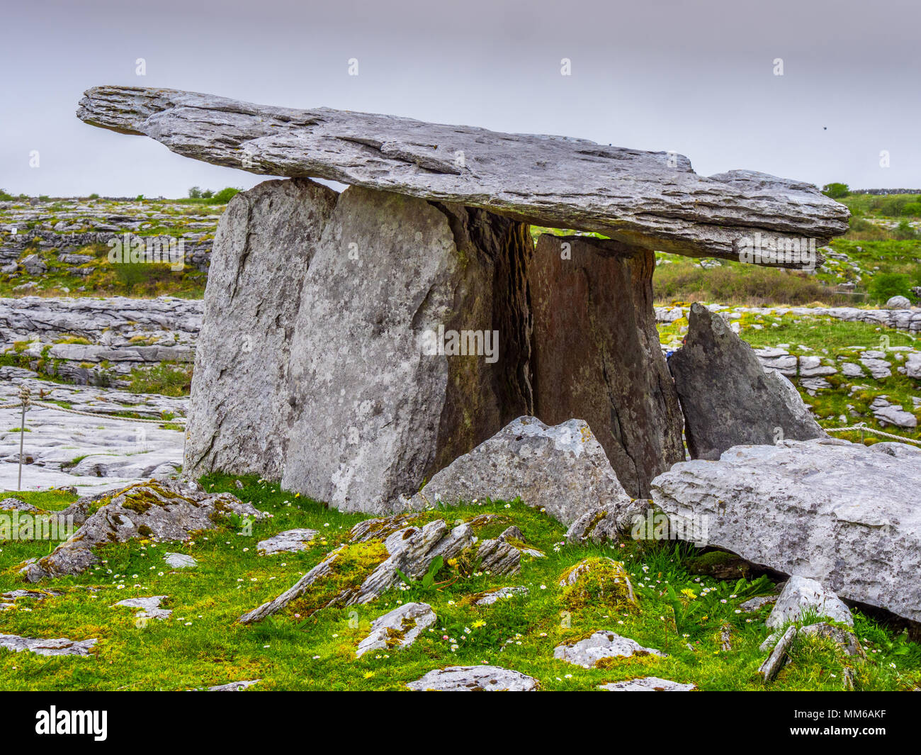 The famous Poulnabrone Dolmen Tomb in the Burren of Ireland Stock Photo ...
