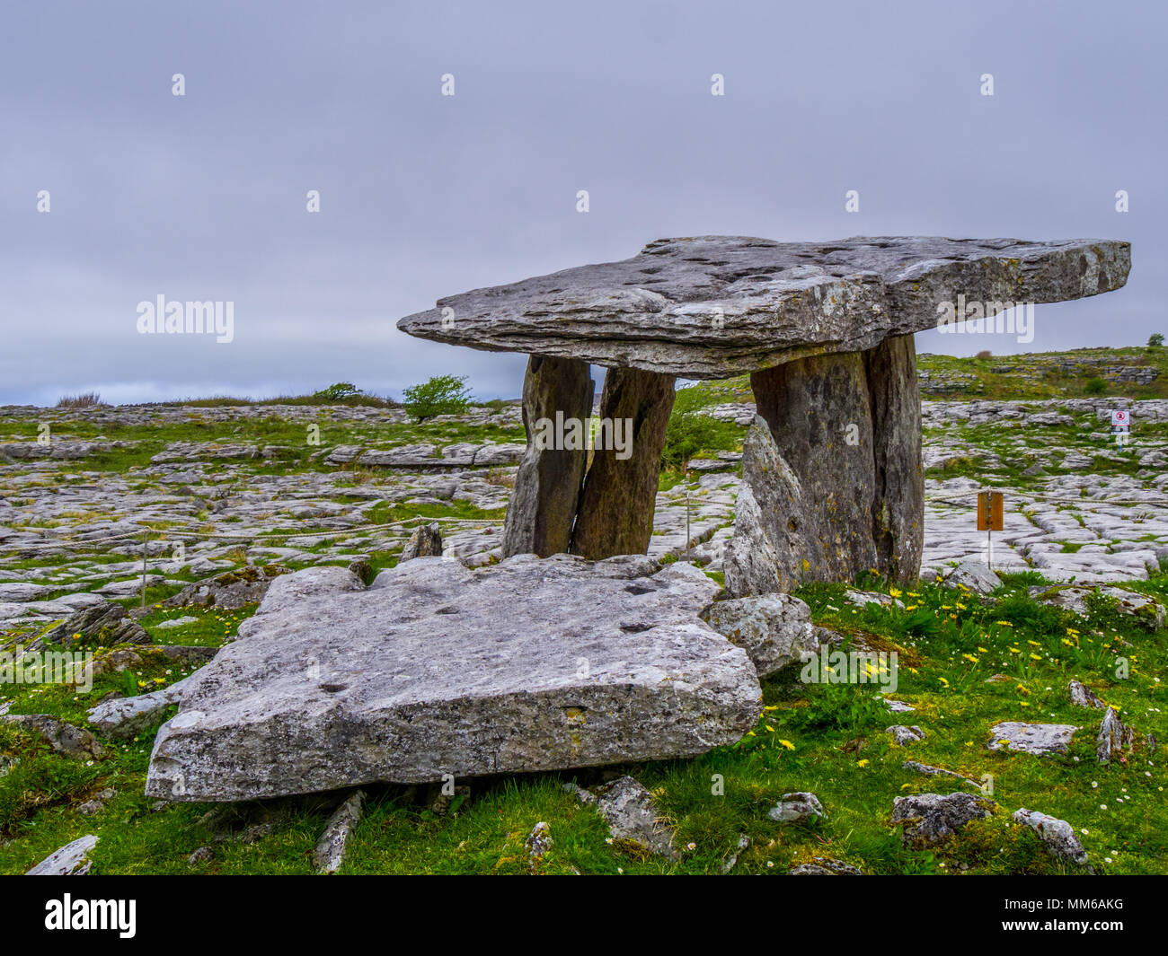The famous Poulnabrone Dolmen Tomb in the Burren of Ireland Stock Photo ...