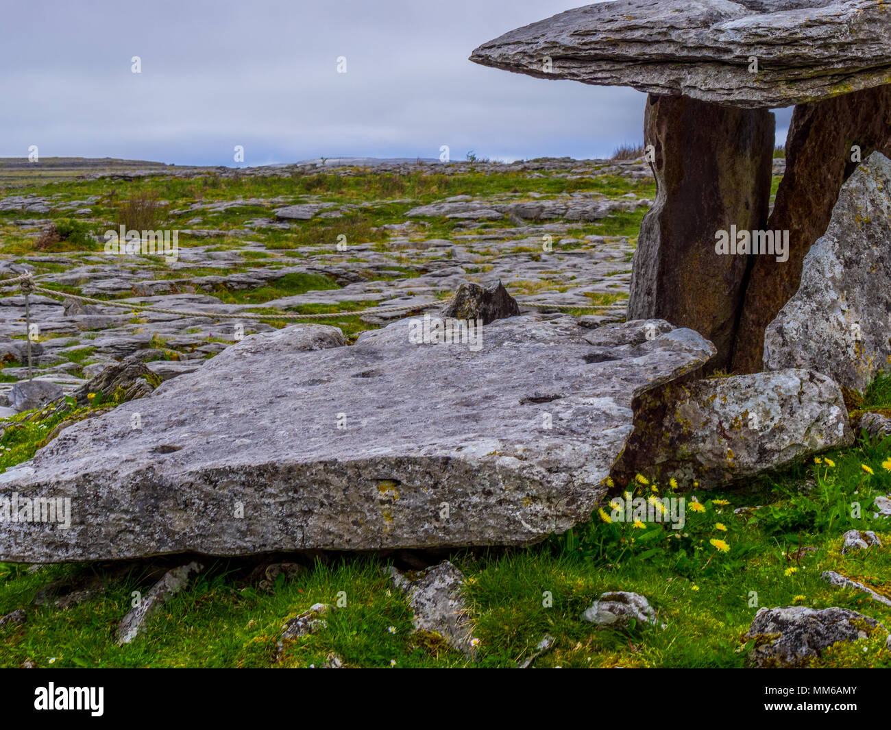 The famous Poulnabrone Dolmen Tomb in the Burren of Ireland Stock Photo ...