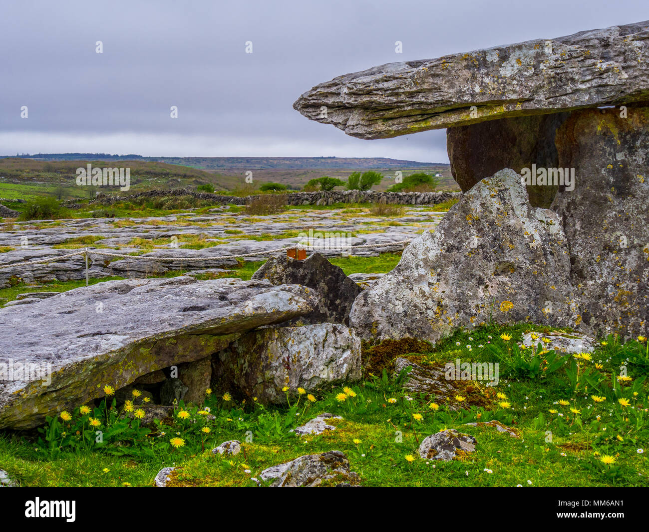 The famous Poulnabrone Dolmen Tomb in the Burren of Ireland Stock Photo ...