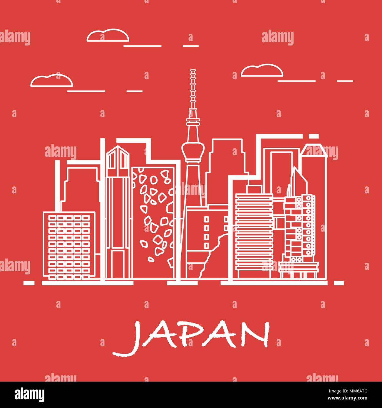 Tokyo city skyscrapers Stock Vector Images - Alamy