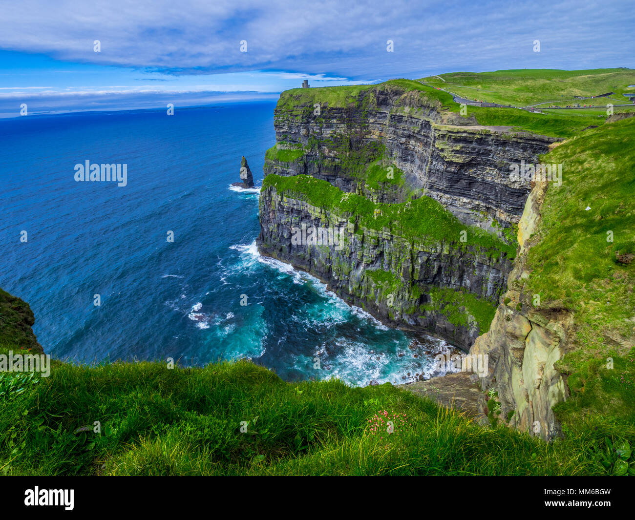 World famous Cliffs of Moher at the Atlantic coast of Ireland Stock ...