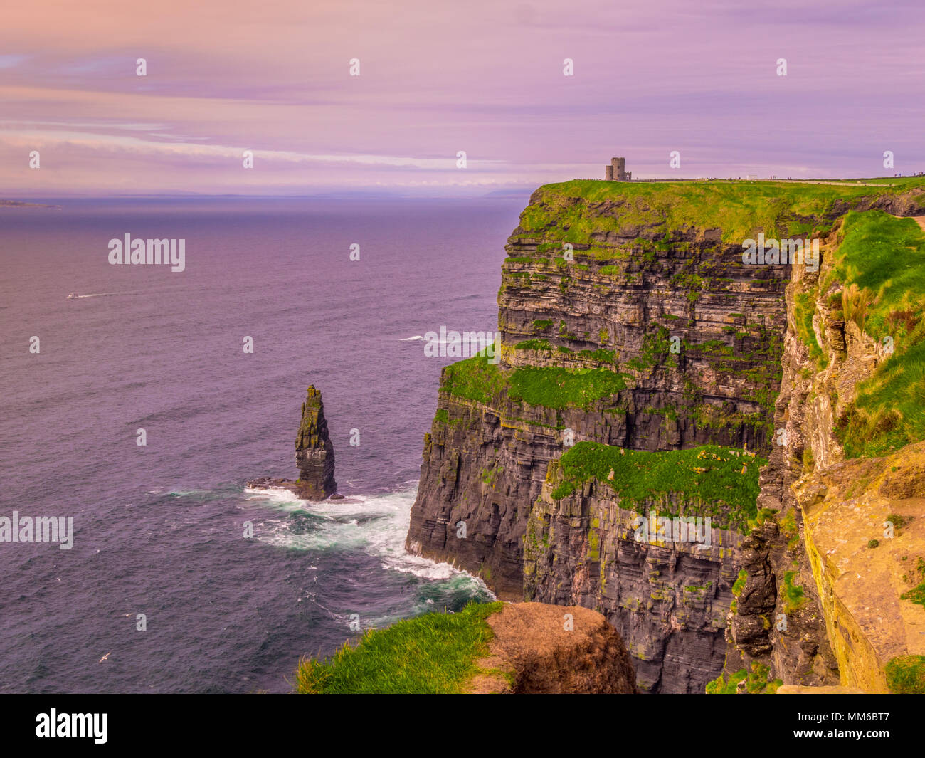 World famous Cliffs of Moher at the Atlantic coast of Ireland Stock ...