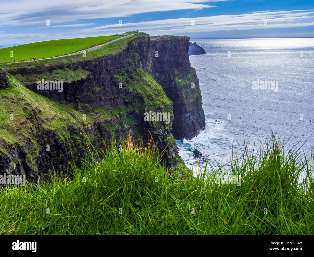 World famous Cliffs of Moher at the Atlantic coast of Ireland Stock ...