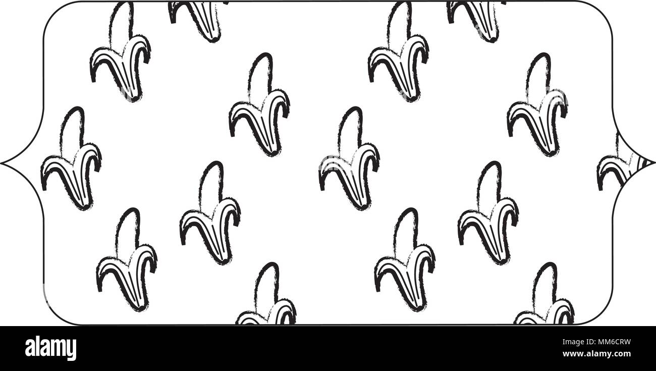 banner with bananas pattern over white background, vector illustration ...