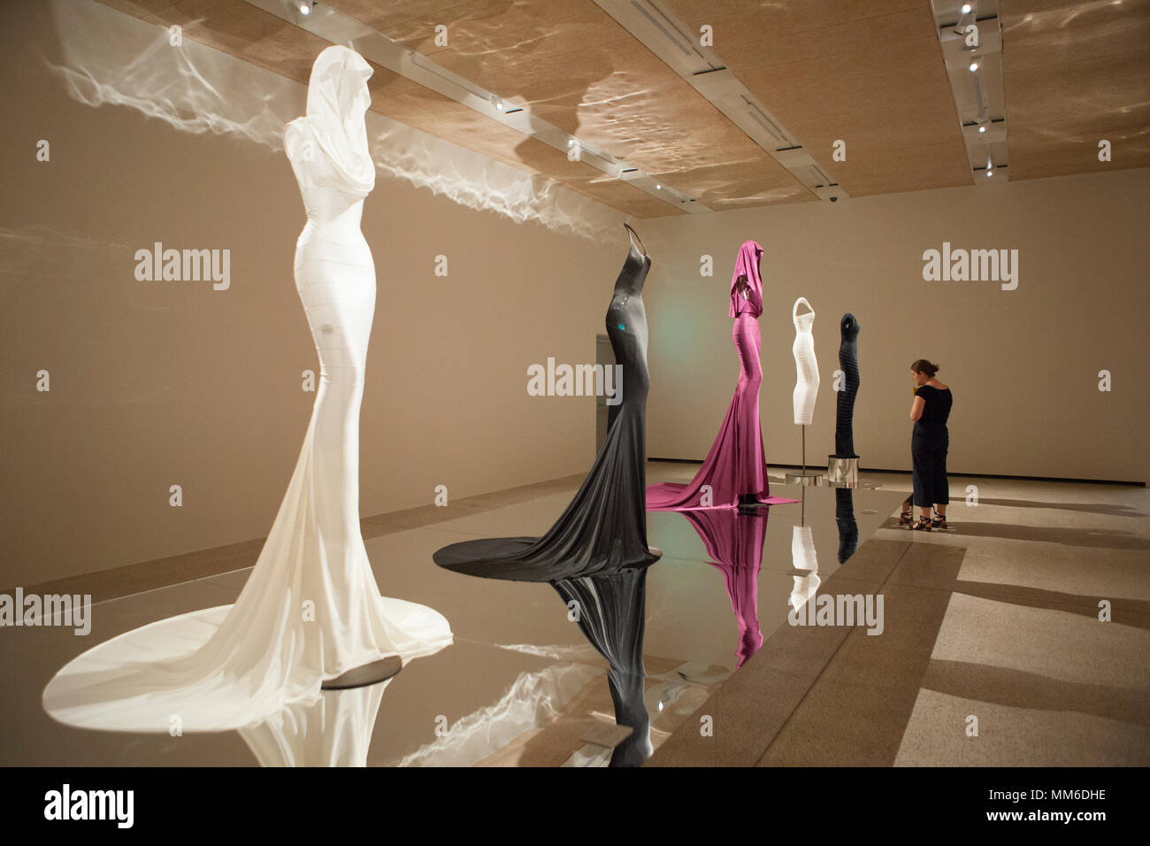 Dresses by Tunisian designer Azzedine Alaia go on show at the Design ...