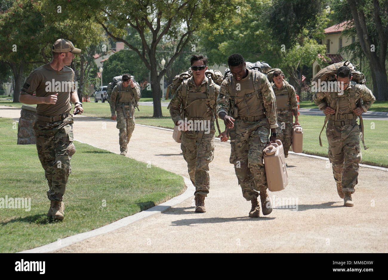 Cadre from the Special Operations Recruiting Center (left) administer ...