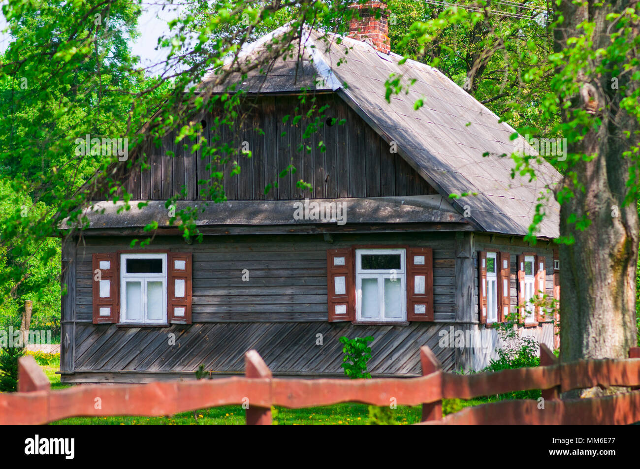 Small wooden house on Lubelskie region in Poland. Rural Architecture ...