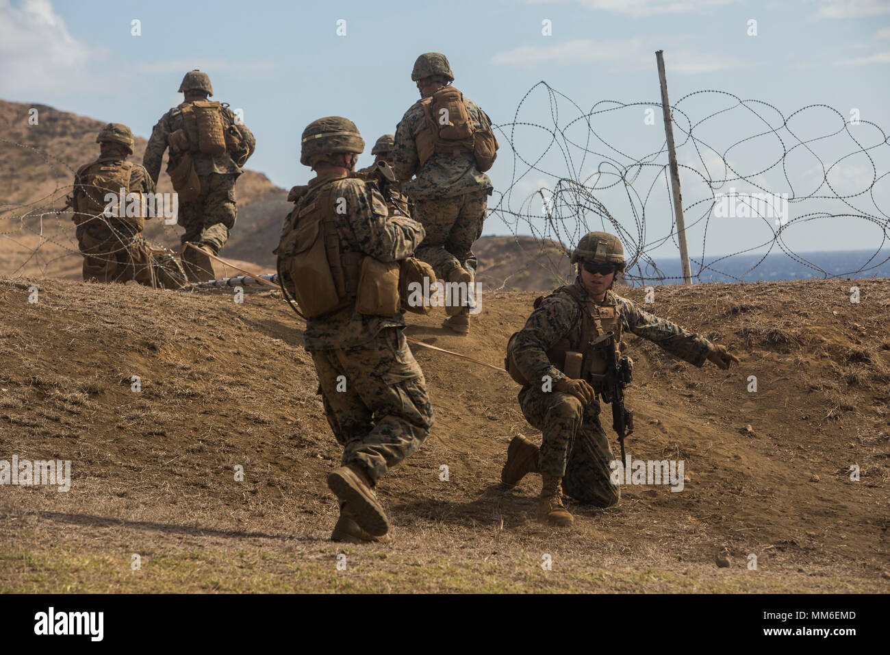 U.S. Marines assigned to Hawaii Detachment, School of Infantry West ...