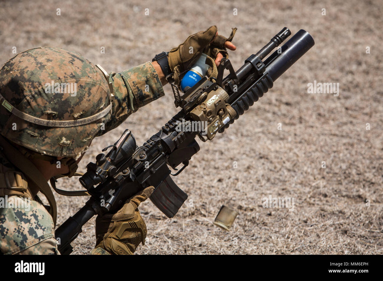 An infantry Marine assigned to Hawaii Detachment, School of Infantry ...