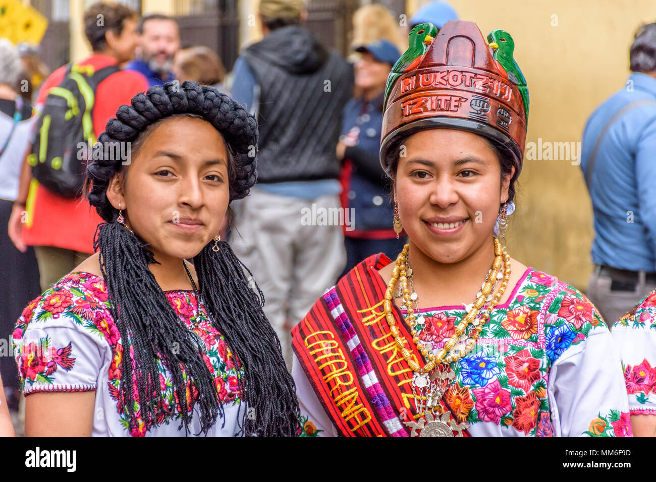 Antigua, Guatemala - January 21, 2017: Maya beauty pageant princesses ...