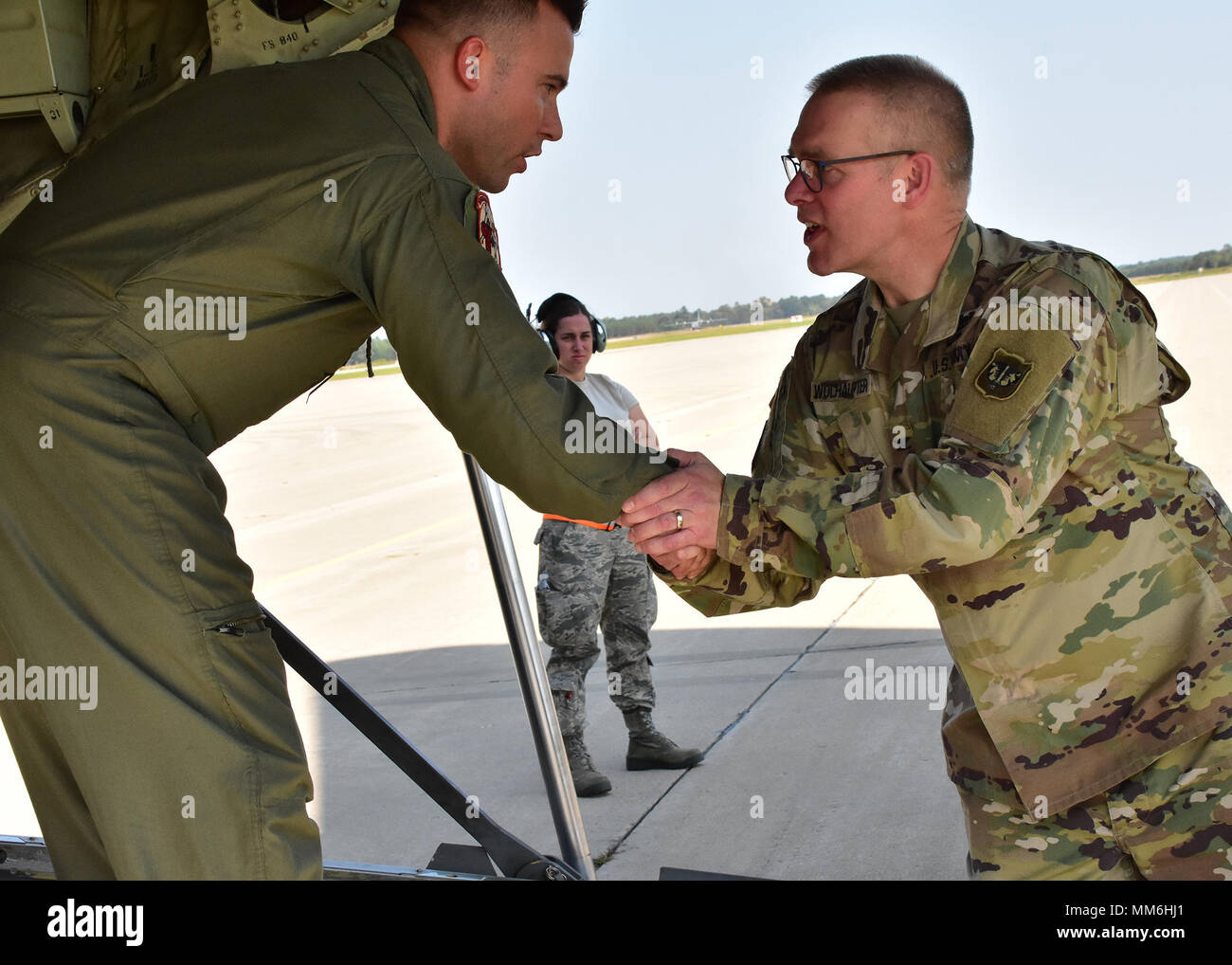 Colonel Brian Wolhaupter, Wisconsin Army National Guard, greets Staff ...