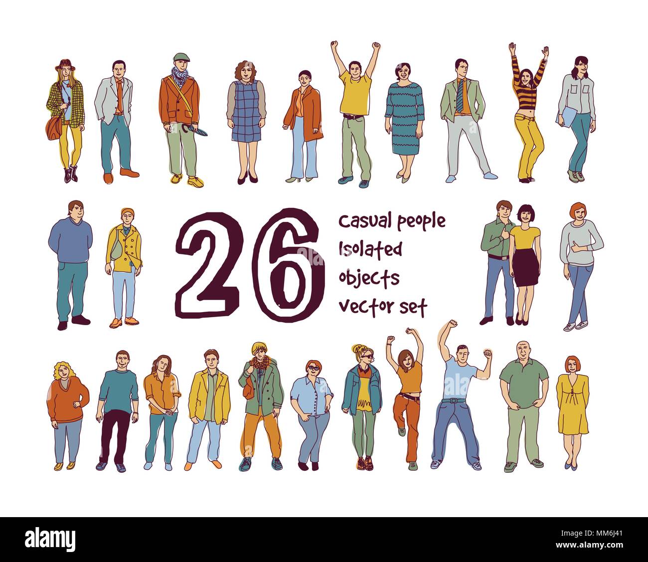 Casual people isolated objects figures set Stock Vector Image & Art - Alamy