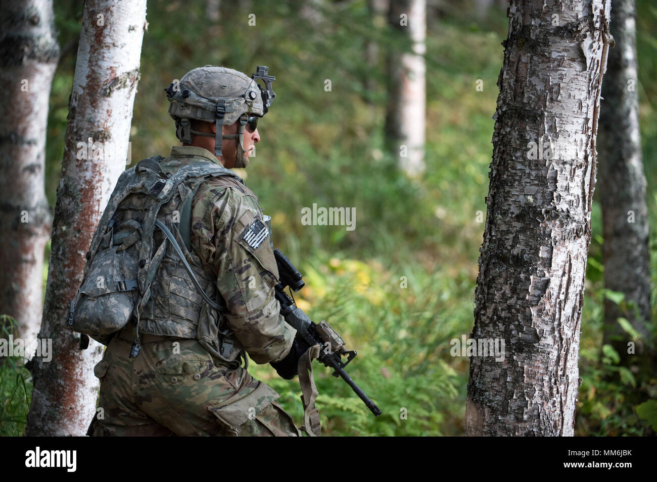A Soldier assigned to Charlie Company, 1st Battalion, 5th Infantry ...