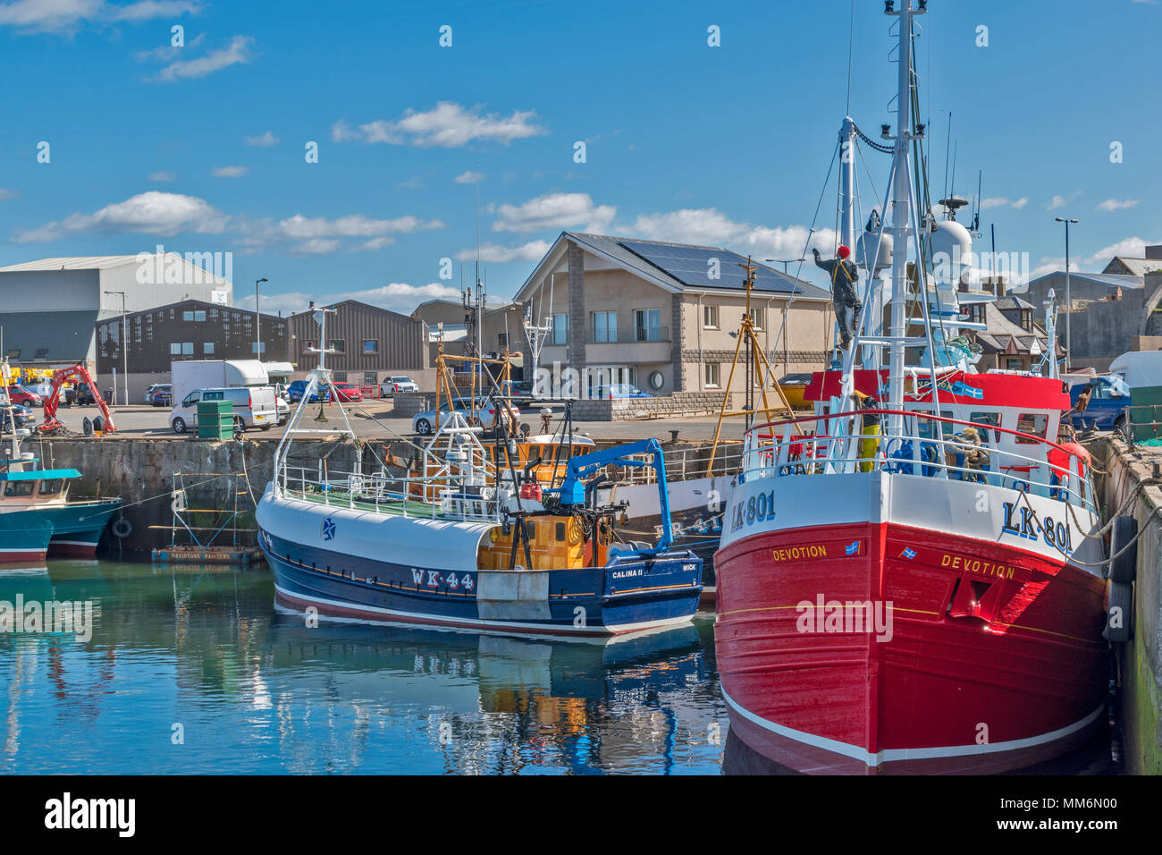 MACDUFF ABERDEENSHIRE SCOTLAND SHIPYARD OR BOATYARD RED TRAWLER ...