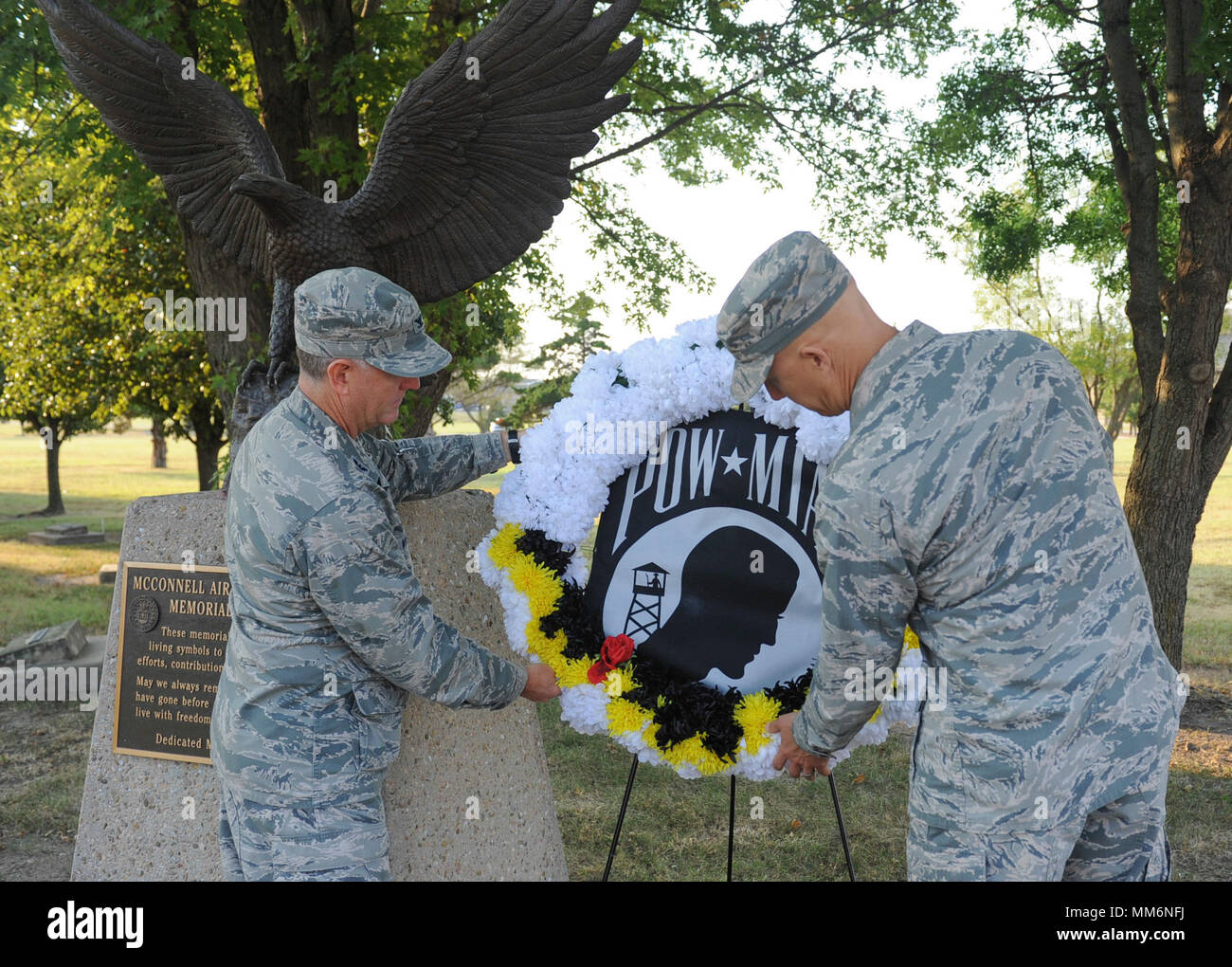 Col. Eric Vitosh, 931st Air Refueling Wing commander, and Col. Joshua ...