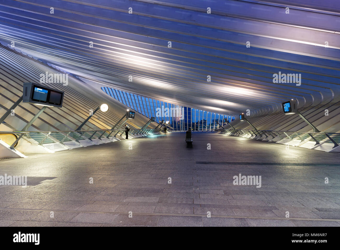 Liege, Belgium - May 9, 2017: Liege Guillemins train railway station at ...