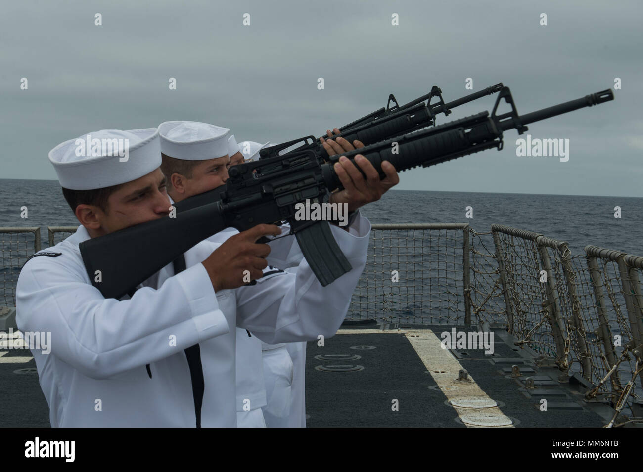 PACIFIC OCEAN (Sep. 12, 2017) Sailors assigned to the Arleigh Burke ...