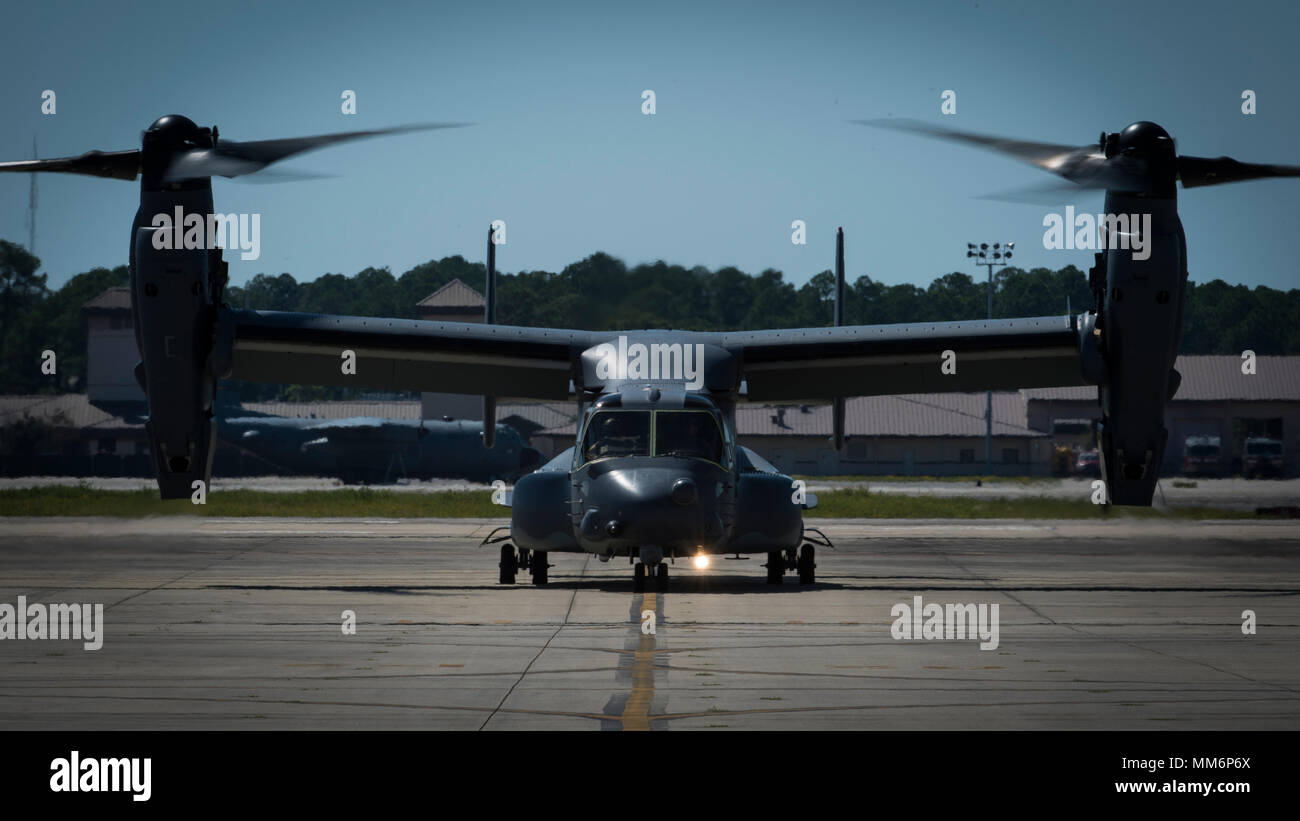 Eleven CV-22 Osprey tiltrotor aircraft assigned to the 8th Special ...