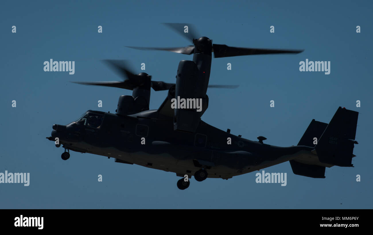Eleven CV-22 Osprey tiltrotor aircraft assigned to the 8th Special ...
