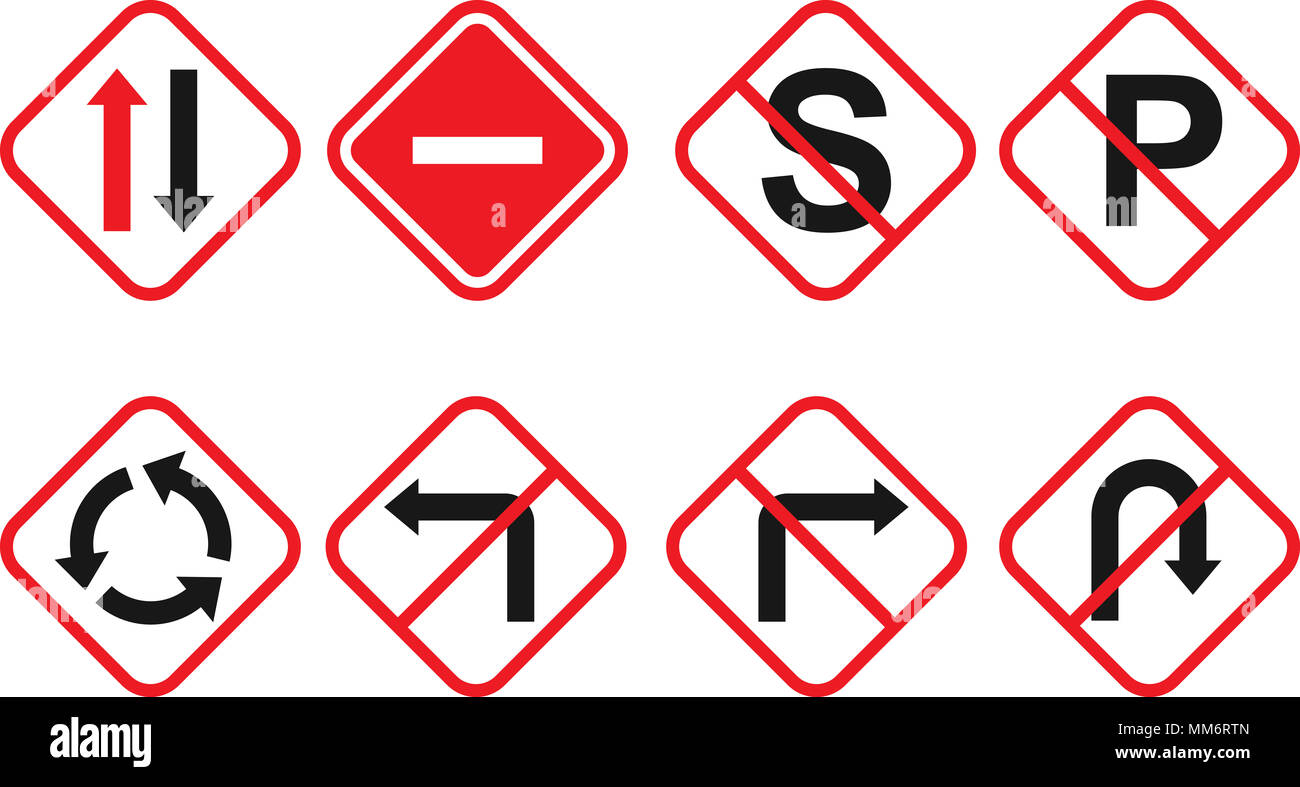 Illustration of Road sign Stock Photo - Alamy