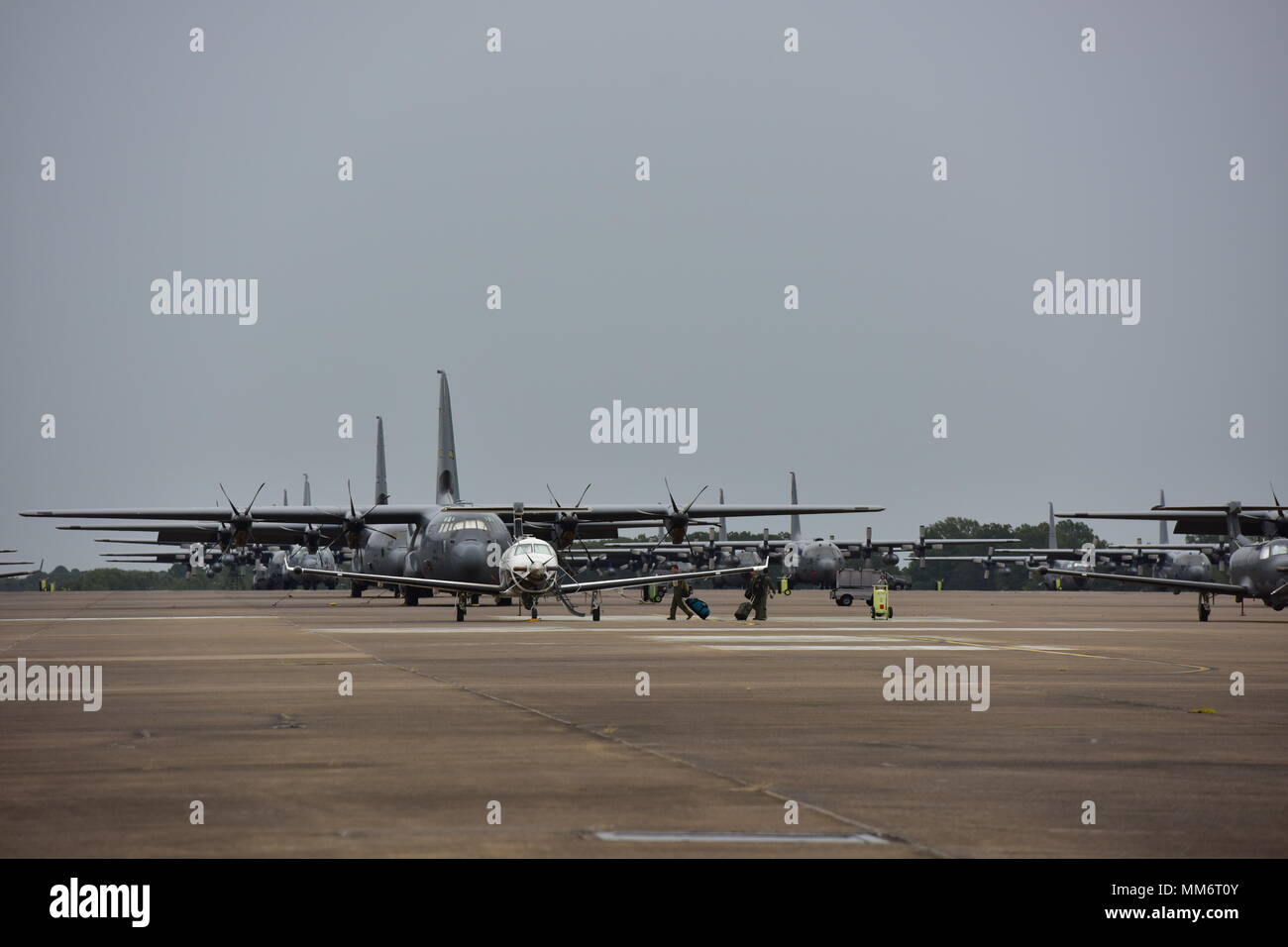 PC-12 crews assigned to Hurlburt Field, Fla., arrive at thier aircraft ...