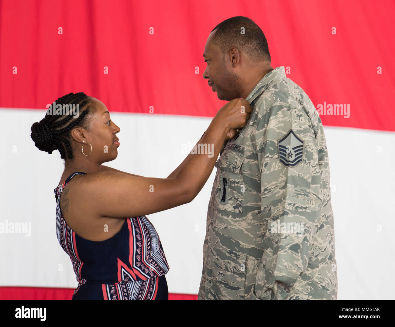 Tiffany Catlin pins Master Sgt. William Catlin, 366th Maintenance Group ...