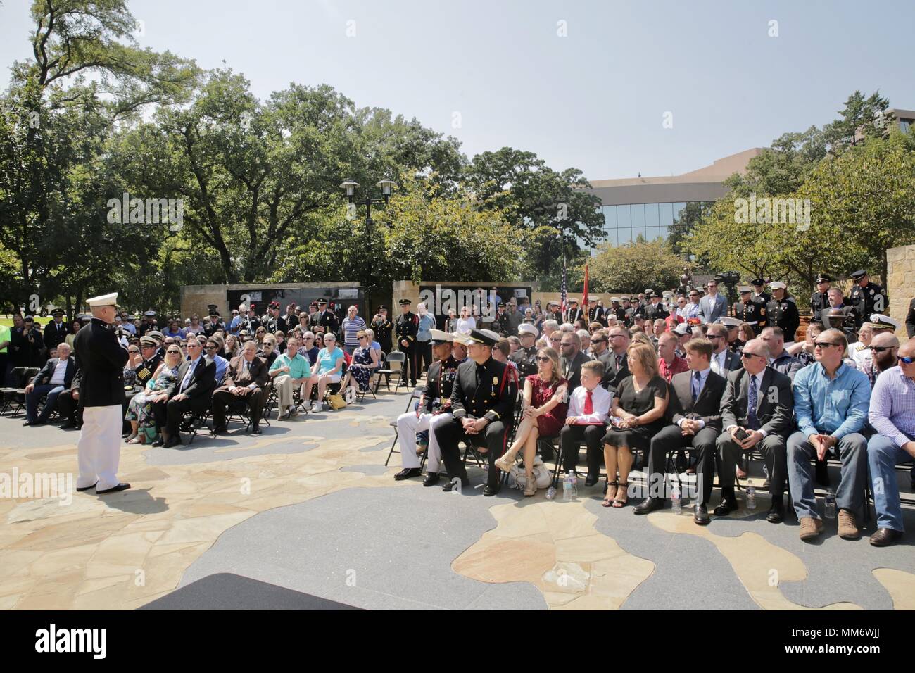 Maj. Gen. Paul J. Kennedy addresses the audience during a Navy Cross ...