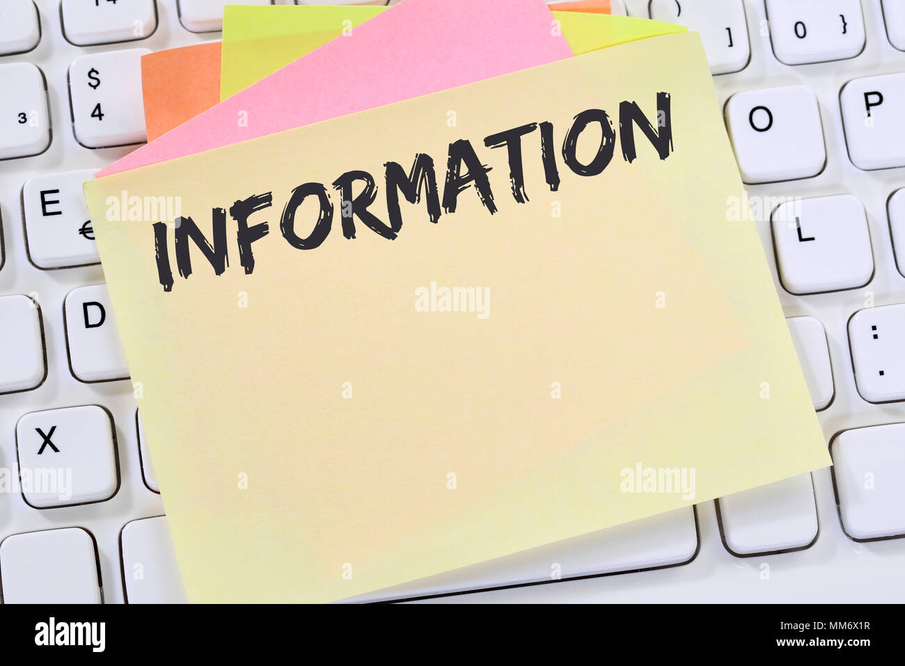 Information info message news announcement business note paper computer ...
