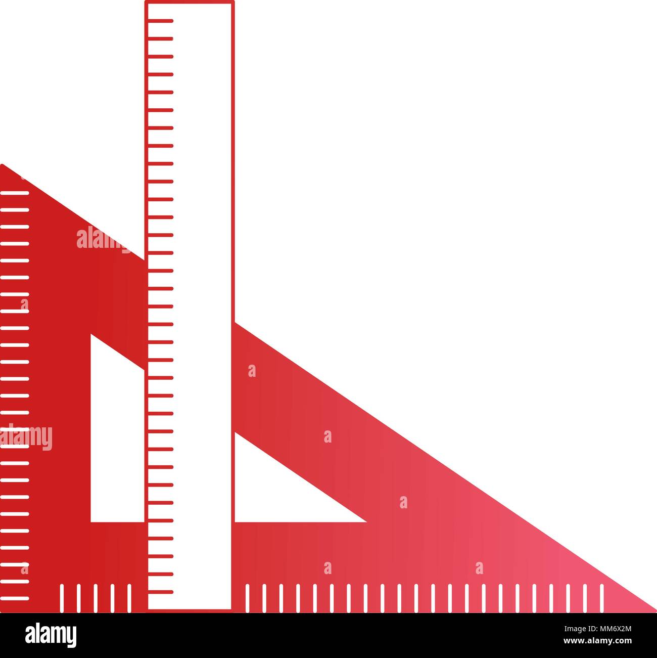 ruler and setsquare geometry object vector illustration red design ...