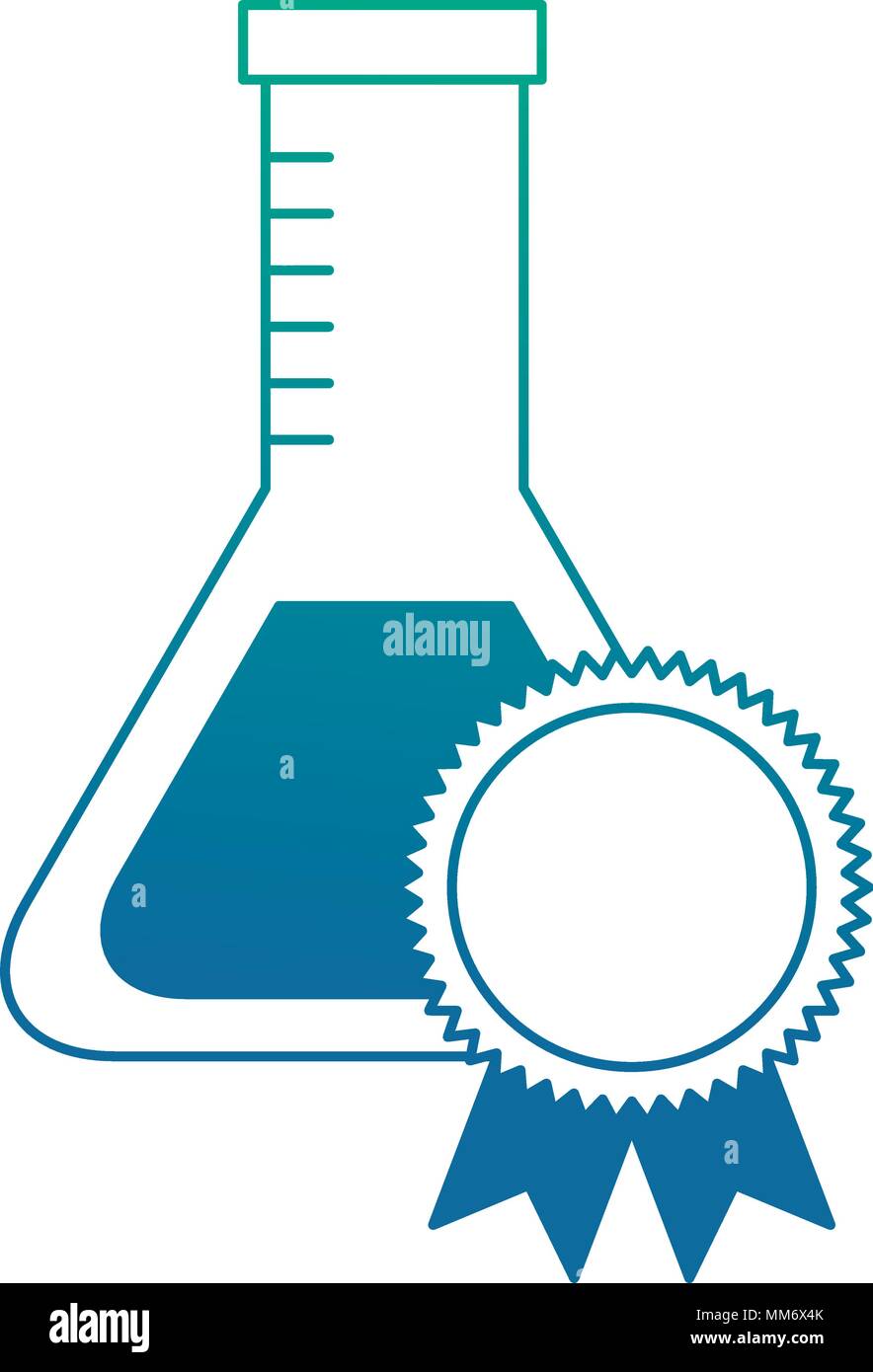 school laboratory test tube medal winner vector illustration degraded ...