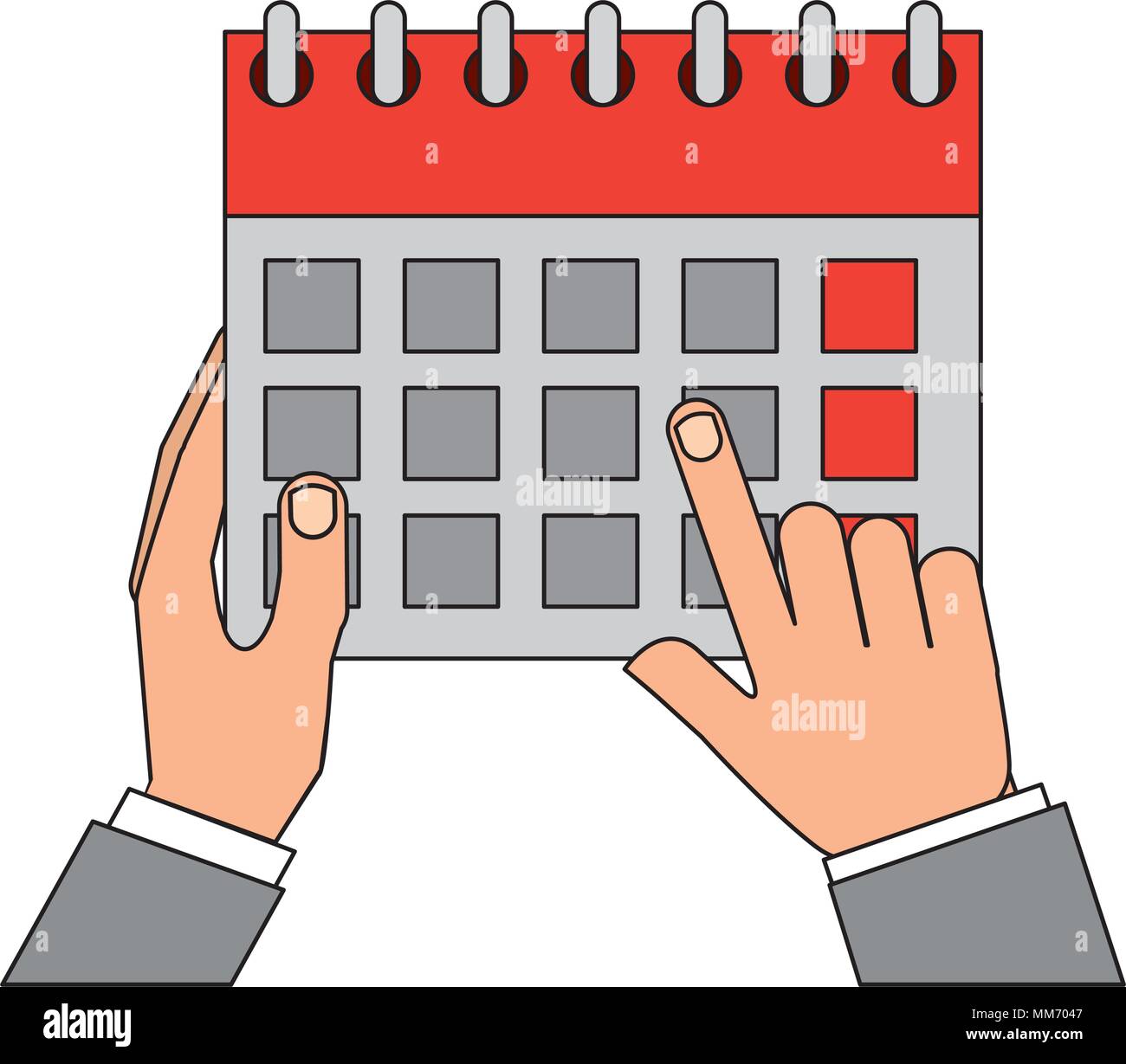 hands holds calendar reminder date vector illustration Stock Vector ...