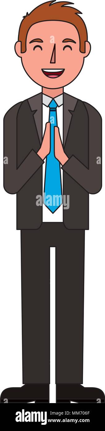 standing man character in formal clothes vector illustration Stock ...