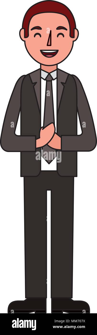 standing man character in formal clothes vector illustration Stock ...