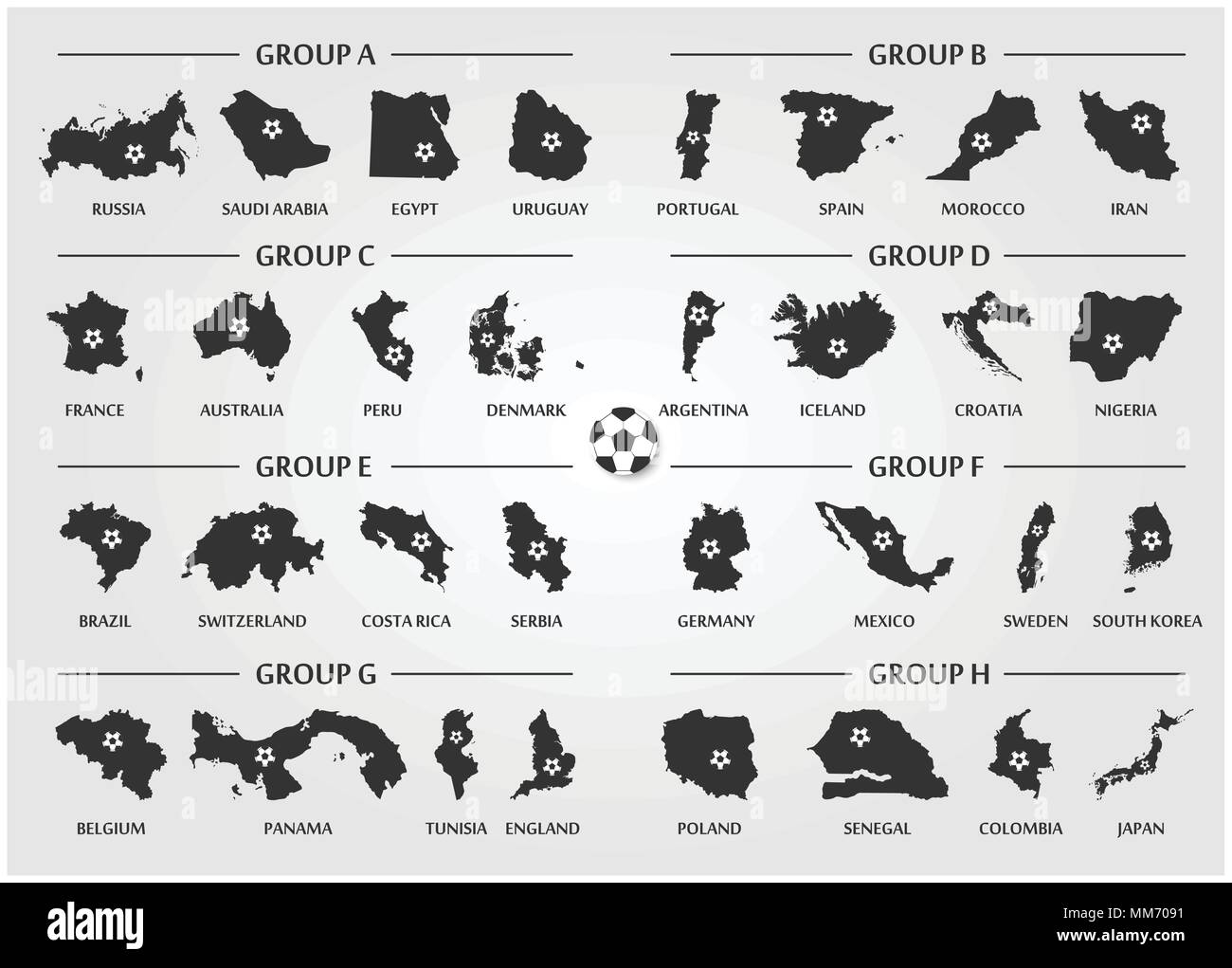 World cup russia map infographic hi-res stock photography and images ...