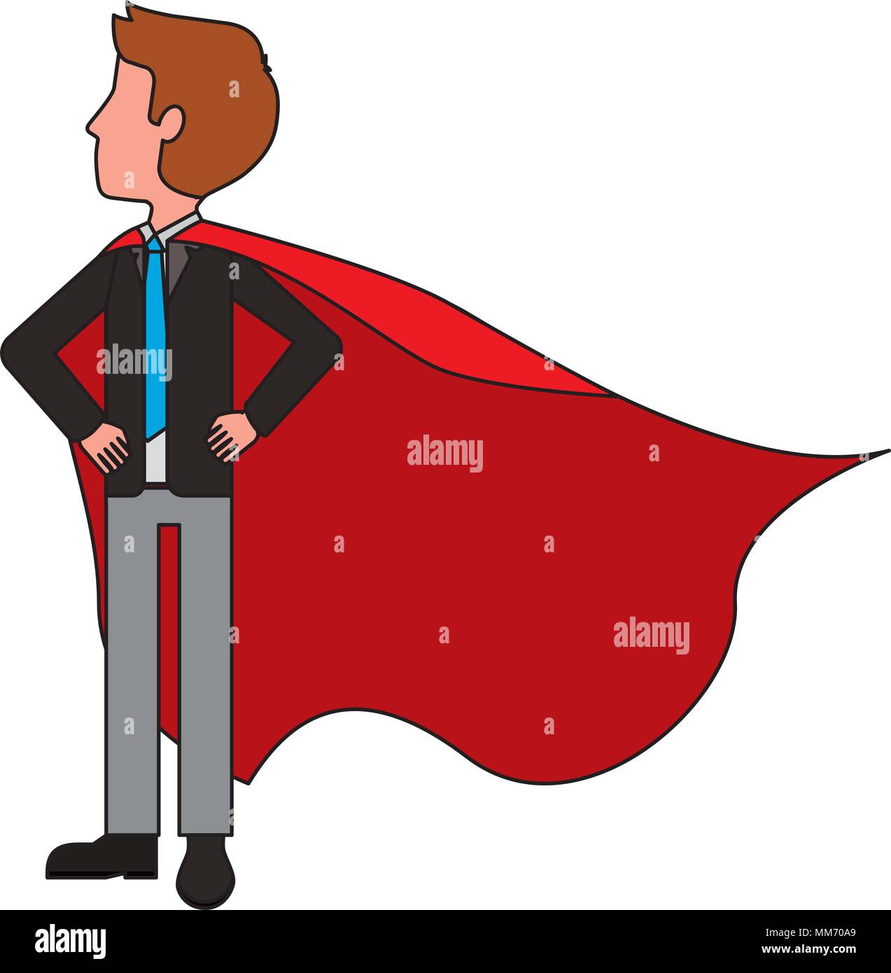 businessman wearing cape character image vector illustration Stock ...