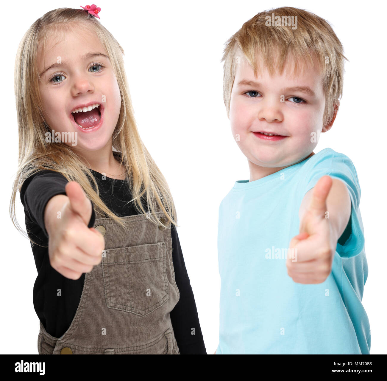 Children kids smiling young little success successful thumbs up ...