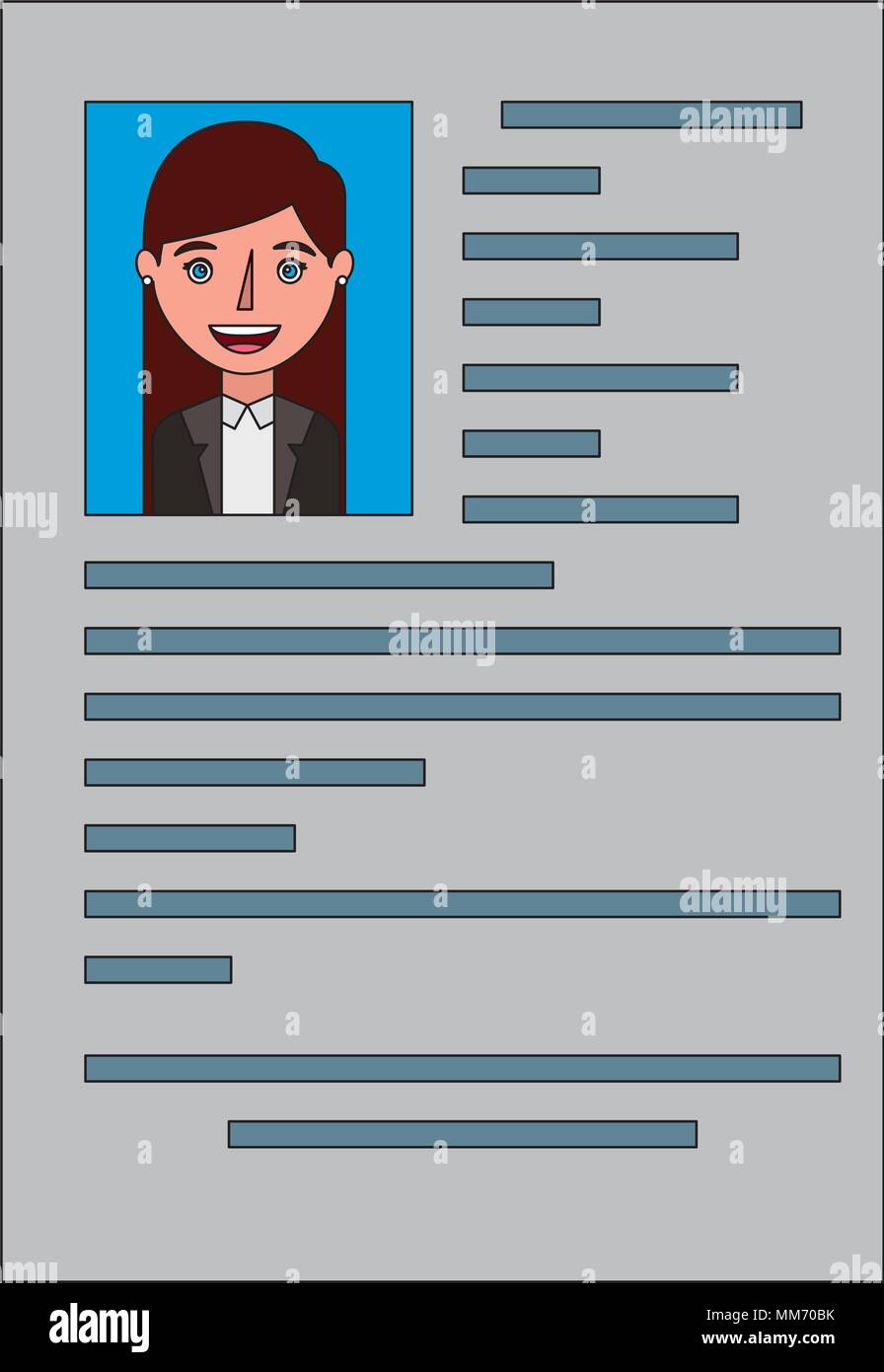 female resume document employment occupation vector illustration Stock ...