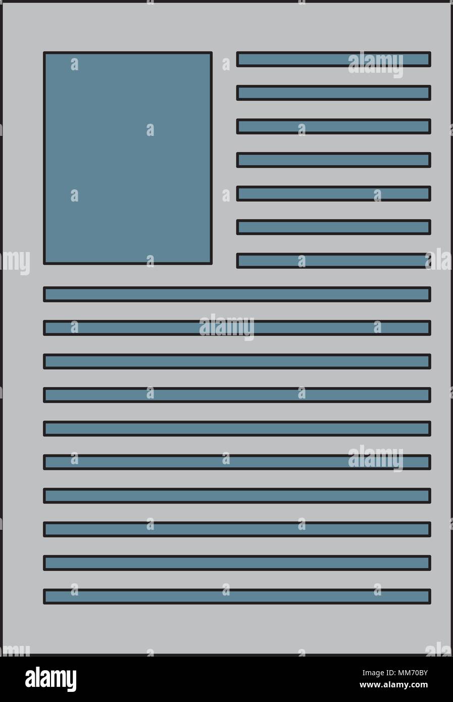 document resume paper template image vector illustration Stock Vector ...