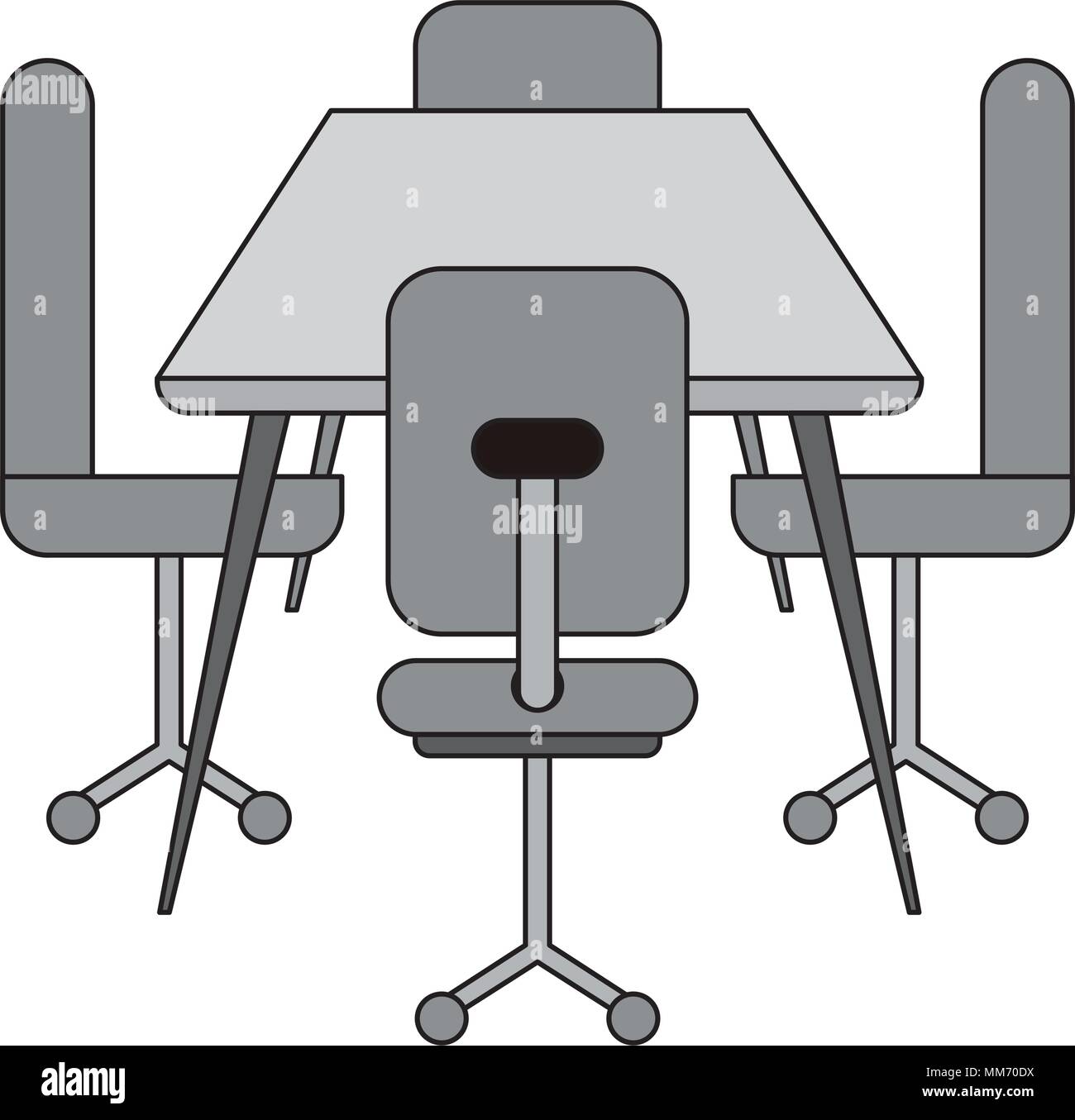 conference table chair office furniture vector illustration Stock ...