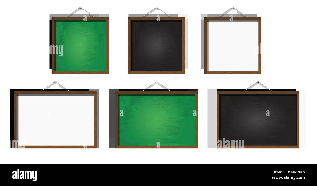 Set of realistic vector blackboard , greenboard and whiteboard Stock ... Set of realistic vector blackboard , greenboard and whiteboard Stock ...