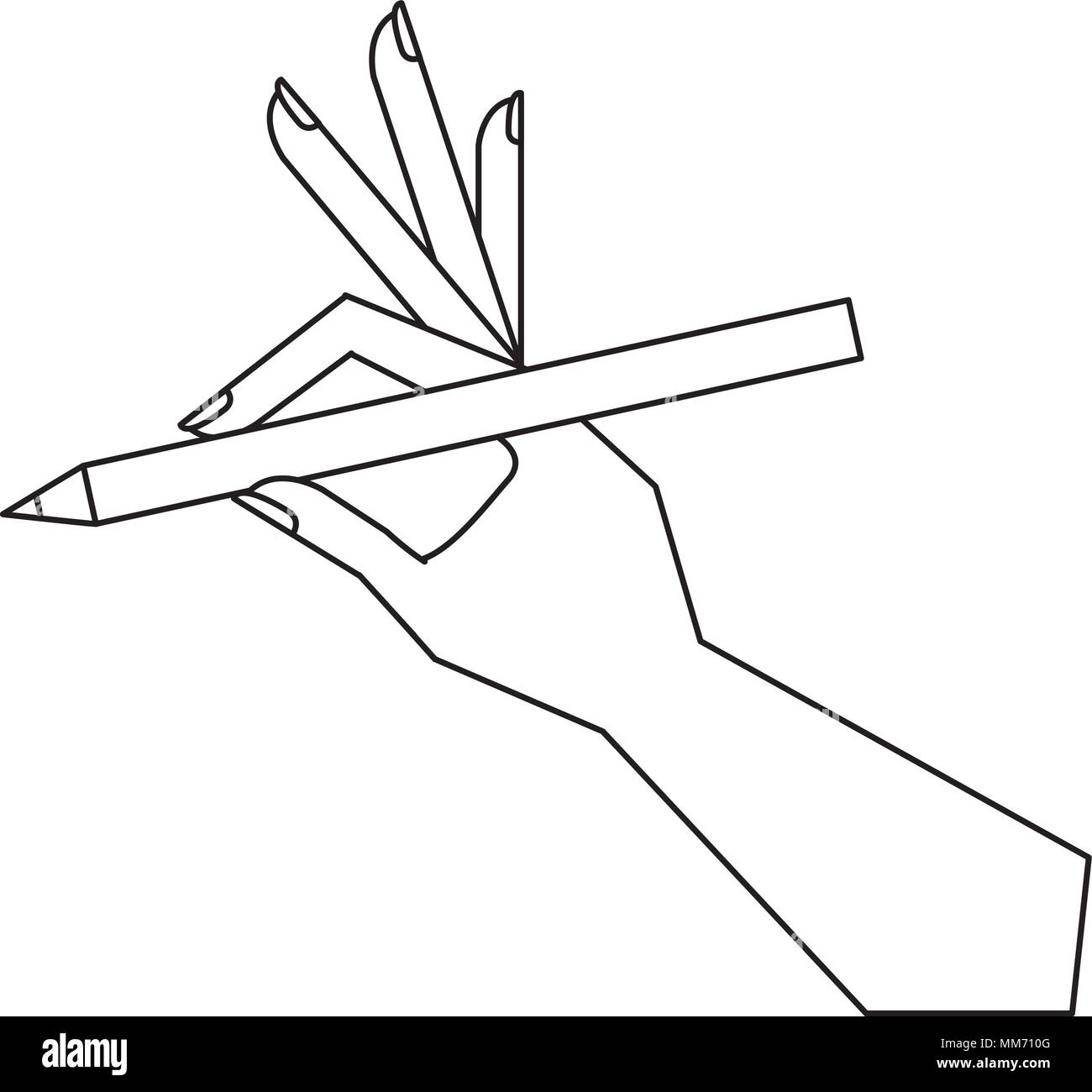hand with pencil write isolated icon vector illustration design Stock ...
